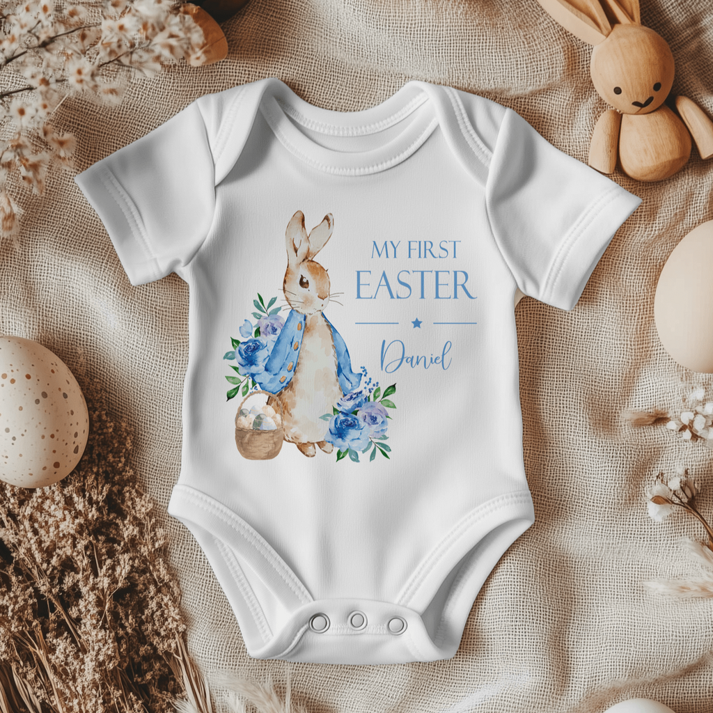 My First Easter (Boy) Peter Rabbit Inspired Personalised Baby Bodysuit ...