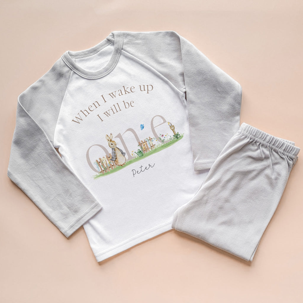 1st Birthday Personalised Peter Rabbit Inspired Toddler & Kids Pyjamas ...