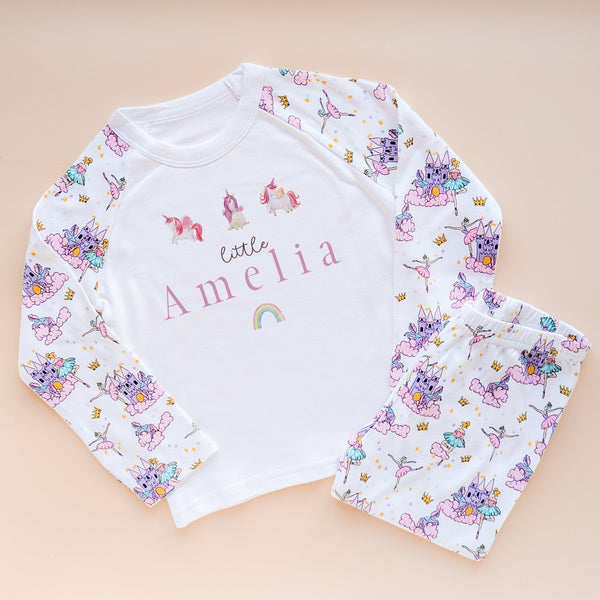 Personalised Name Ballerina Unicorn Pyjamas Set – Little Lili Store